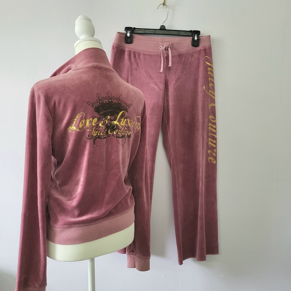 Vintage Y2k Juicy Couture Velour Tracksuit Large/Medi… - Gem